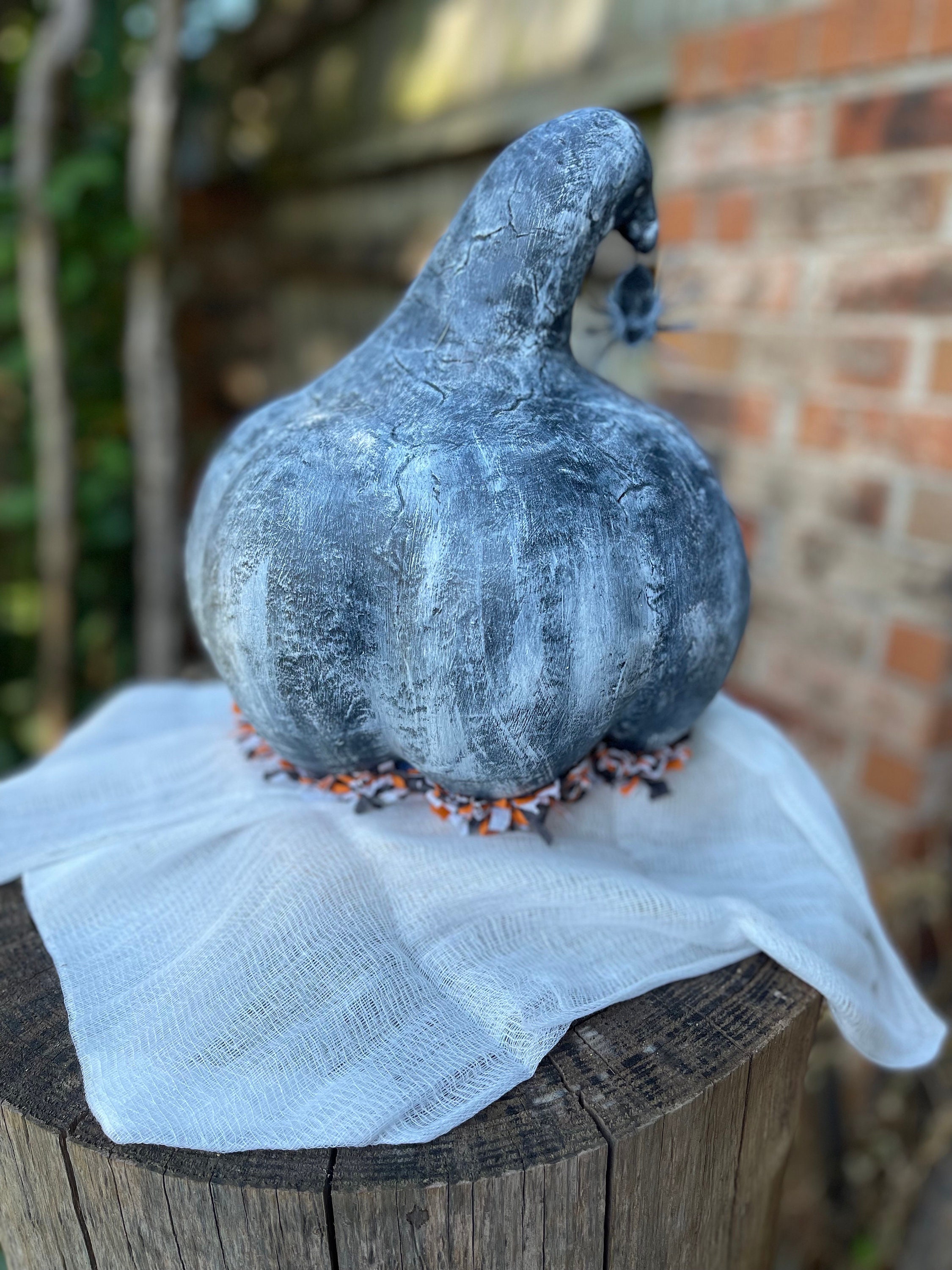 Handmade Halloween Ghost Lantern, Paper Mache Folk Art With Spider - Etsy