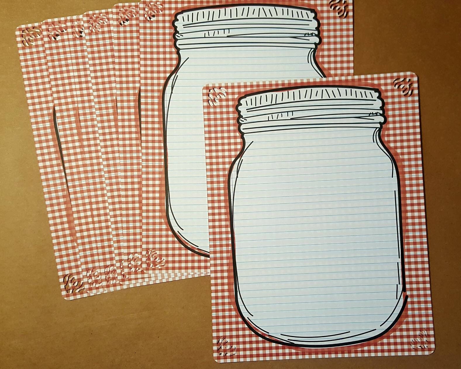 Red Gingham Mason Jar Decorative Paper 8.5 X 11 - Etsy