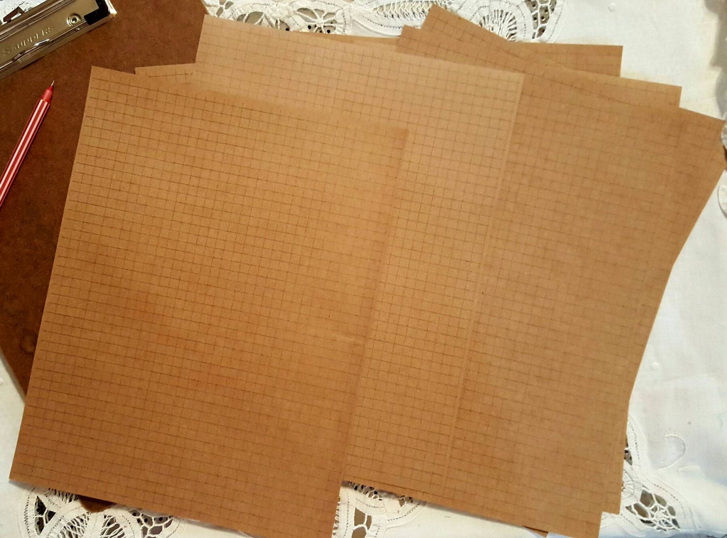 Kraft paper brown paper graph paper brown graph paper 8.5 | Etsy