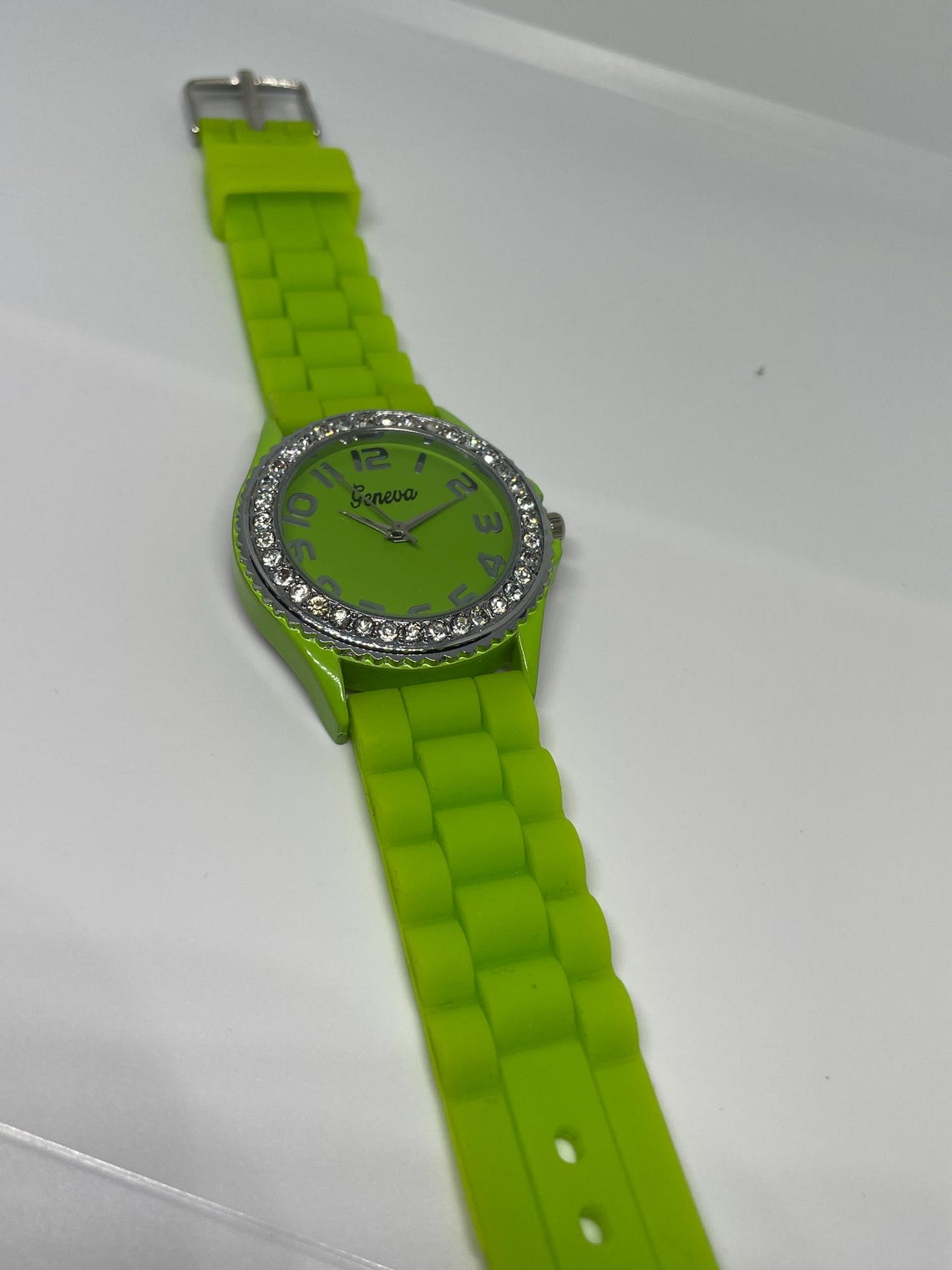 Lime Green Rhinestone Geneva Watch Vintage Y2K Fashion - Etsy