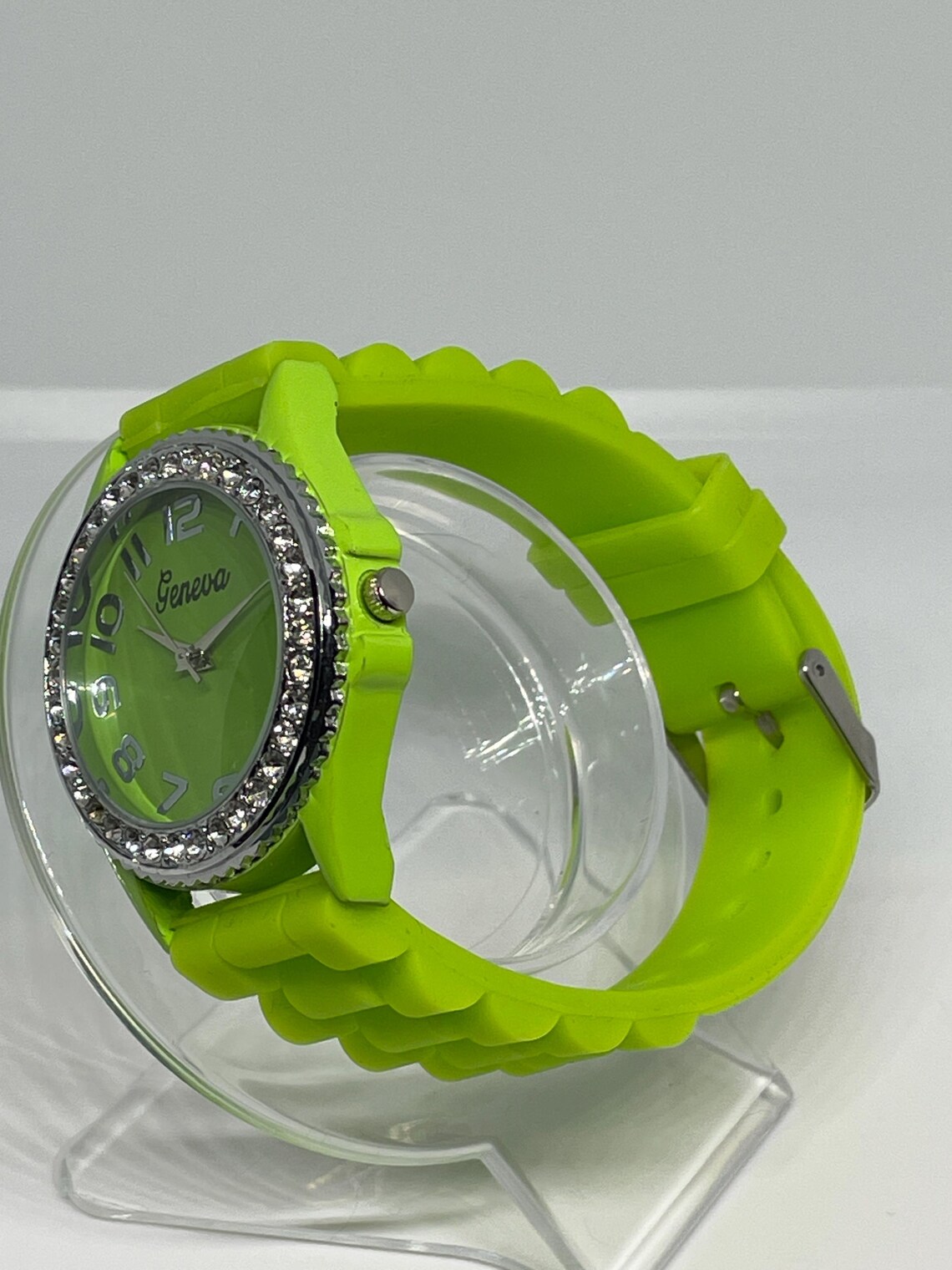 Lime Green Rhinestone Geneva Watch Vintage Y2K Fashion - Etsy