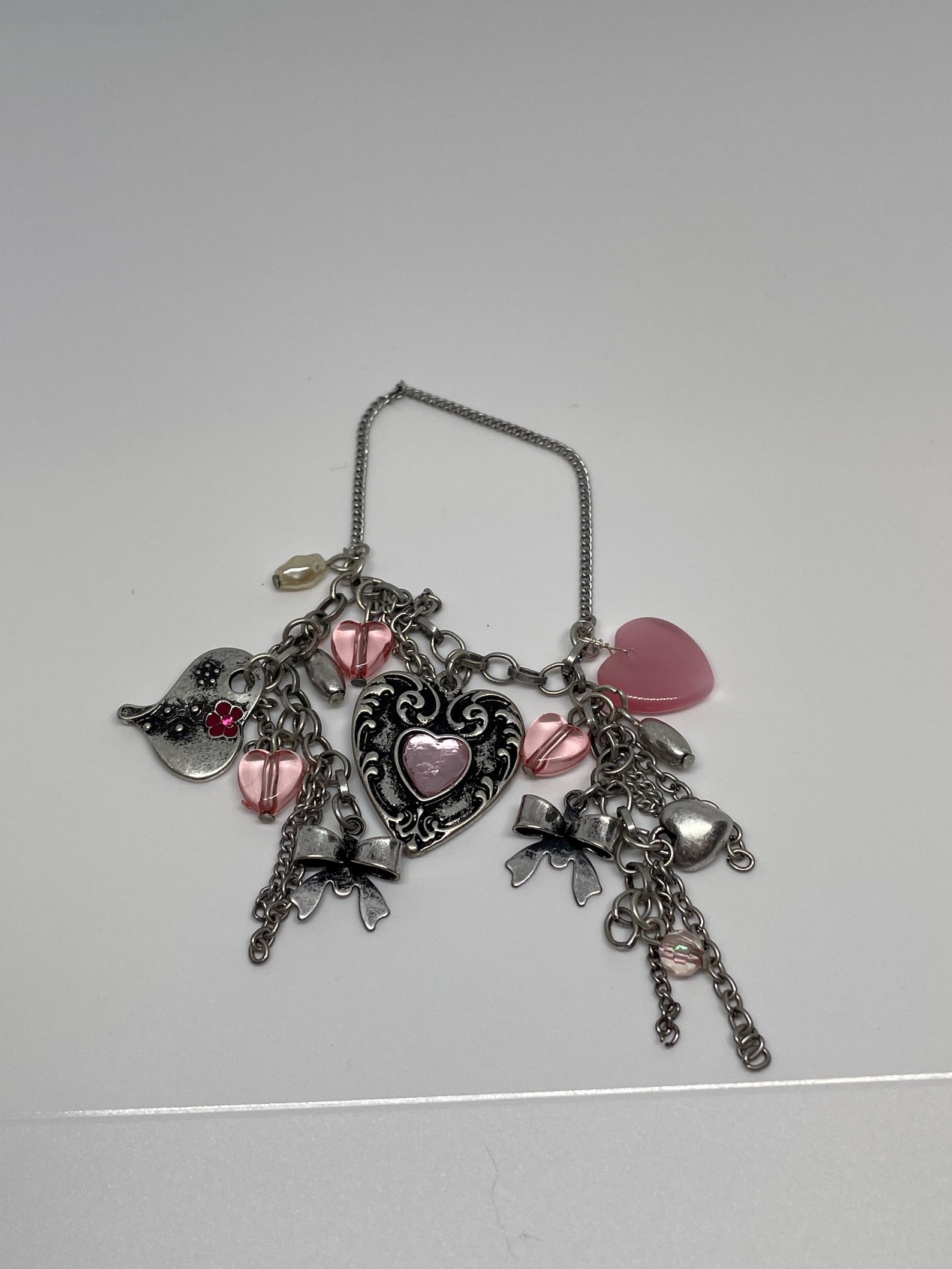 Charm Cluster of Pink Hearts and Beads - Etsy