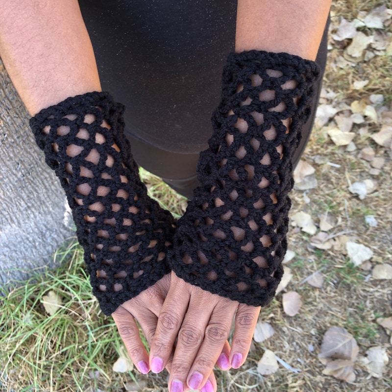 Fishnet Gloves Black - Etsy