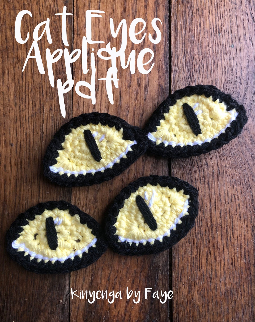 CROCHET PATTERN, Cat Eyes Applique - PDF Download - Etsy