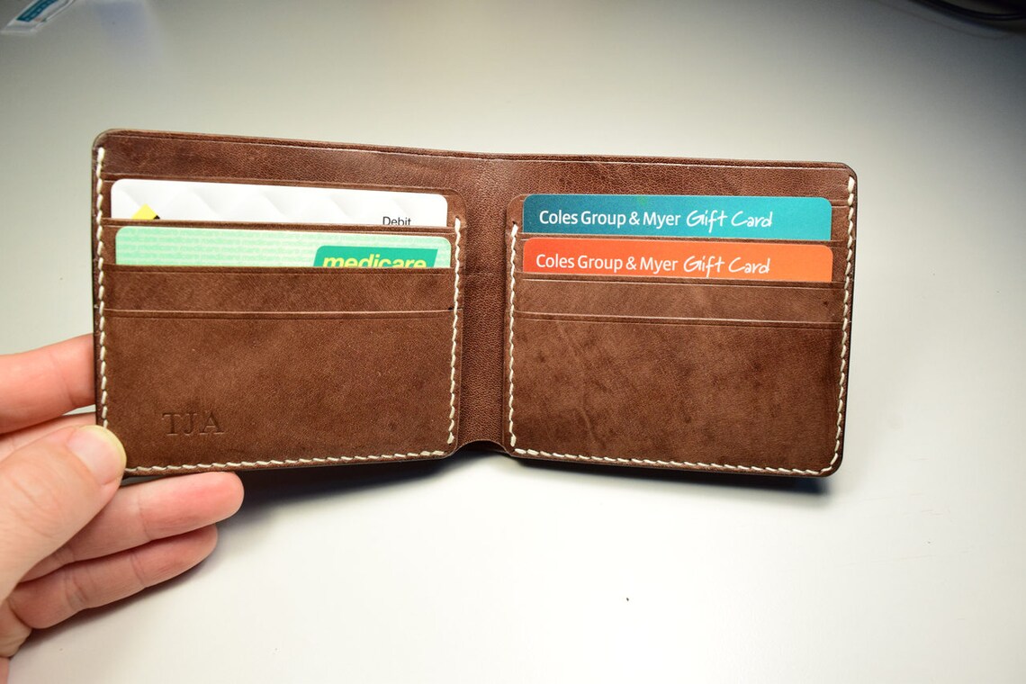 Brown Kangaroo Leather Bi-fold Wallet: Handmade Slim Wallet - Etsy ...