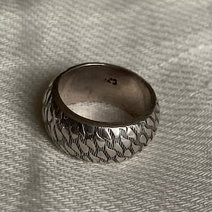 Silver Engraved Ring - Etsy