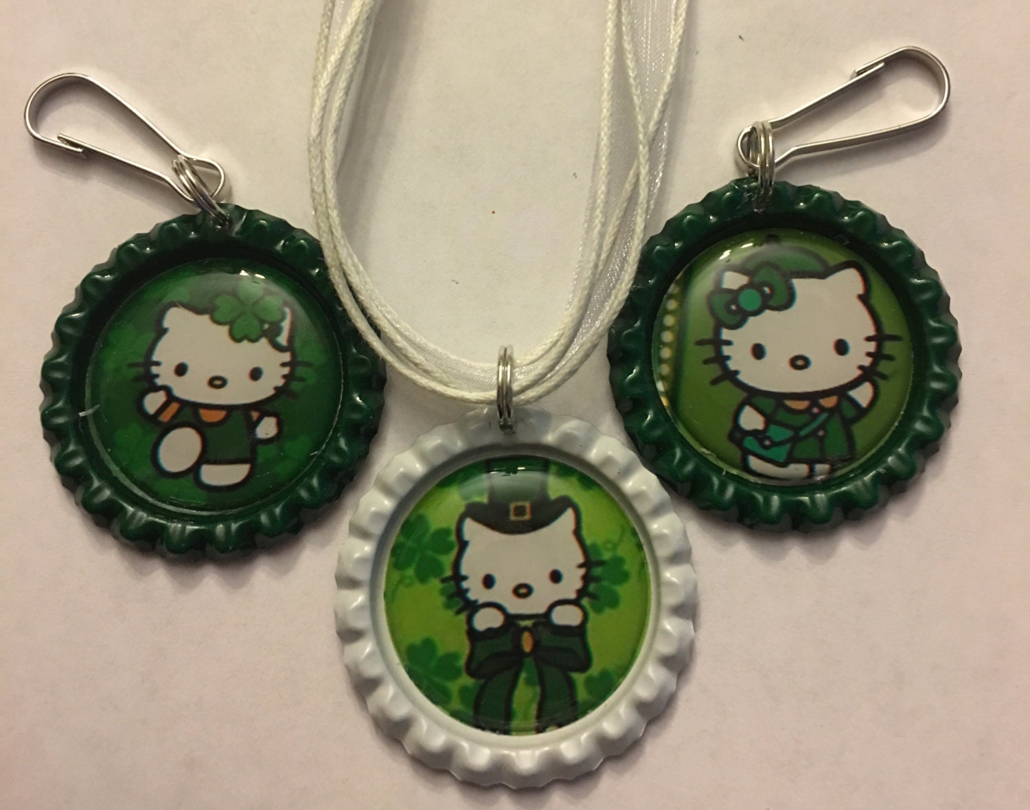 Adorable Handmade St. Patrick's Day Girl's Bottle Cap Necklace and ...