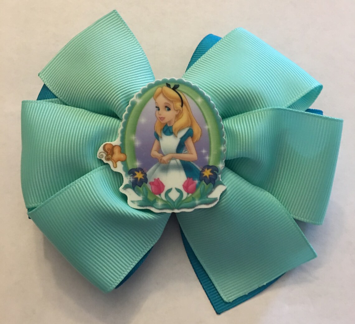 Alice in Wonderland Inspired Handmade Hair Bow. Girls - Etsy