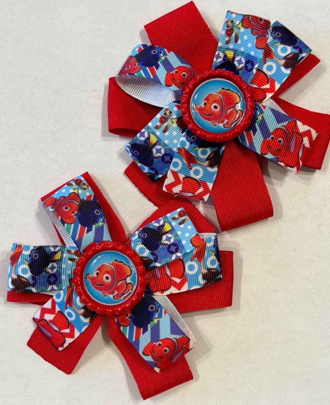 Beautiful Nemo finding Nemo Inspired Pigtail Hairbows for Girls. - Etsy
