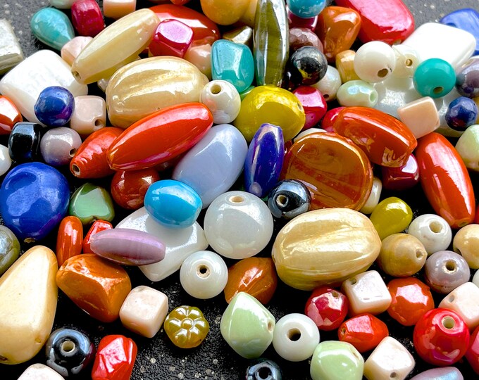 50pcs - Assorted Glass Beads, Mixed Beads, Assorted Beads, Jewelry ...