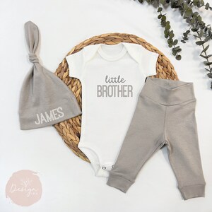 Little Brother Newborn Baby Boy Coming Home Outfit With Name ...