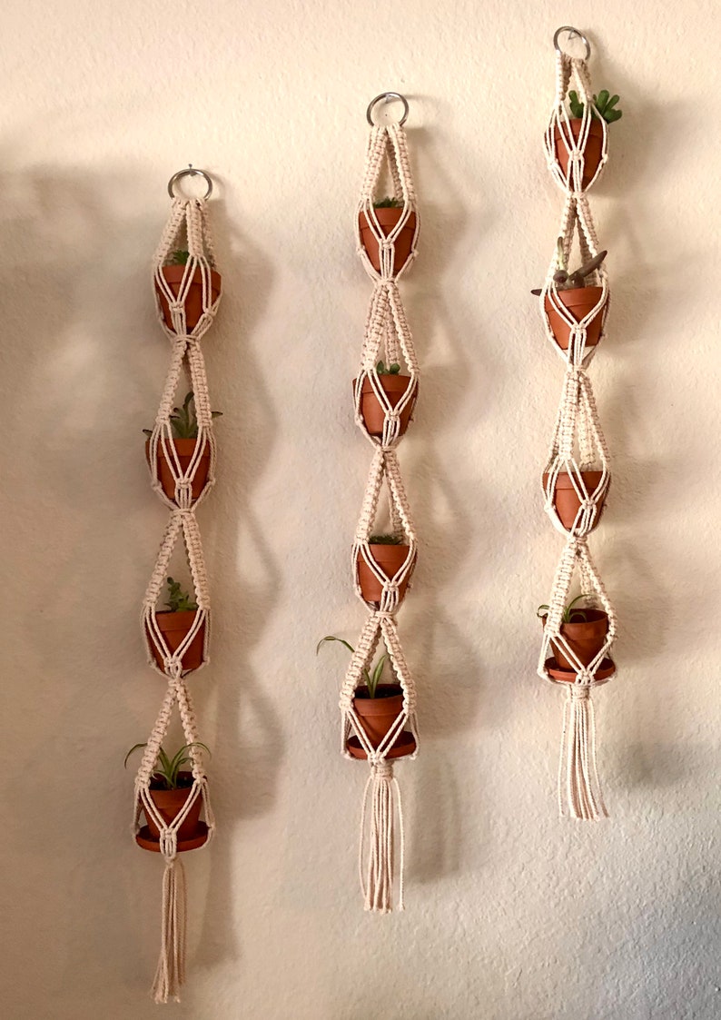 4 Tier Macrame Succulent Hanger / Wall Decor / Boho Decor / Plant Gift ...