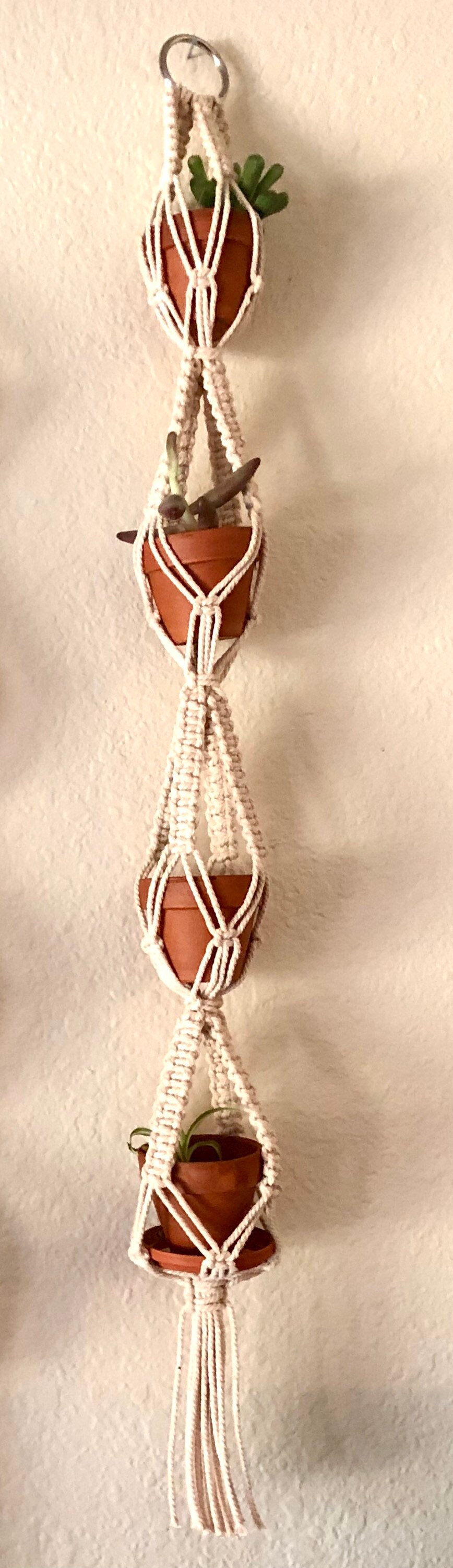 4 Tier Macrame Succulent Hanger / Wall Decor / Boho Decor / Plant Gift ...
