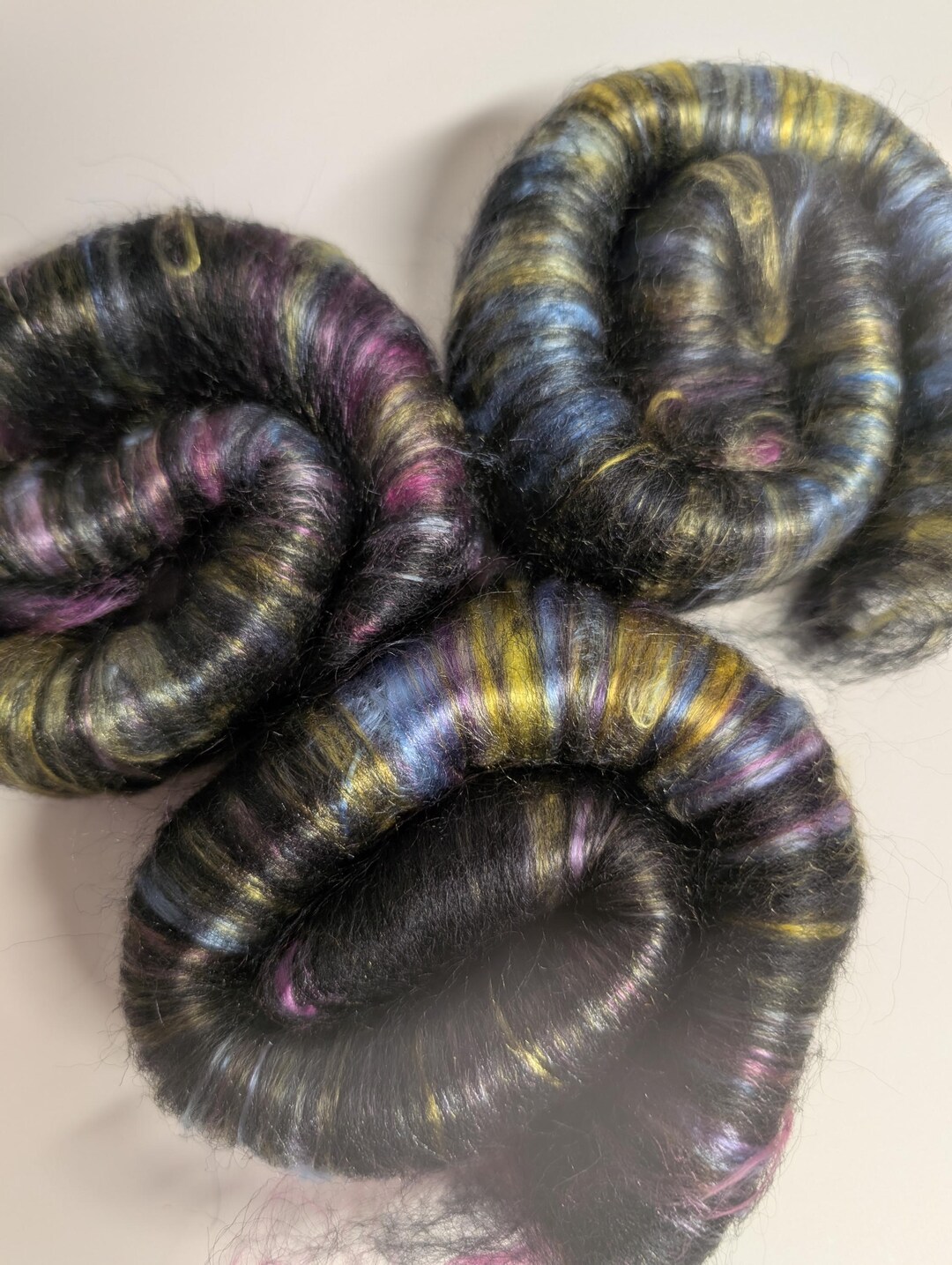 Rolag, Wool Tencel Blend, for Hand Spinning, Black, Blue, Pink, Yellow ...