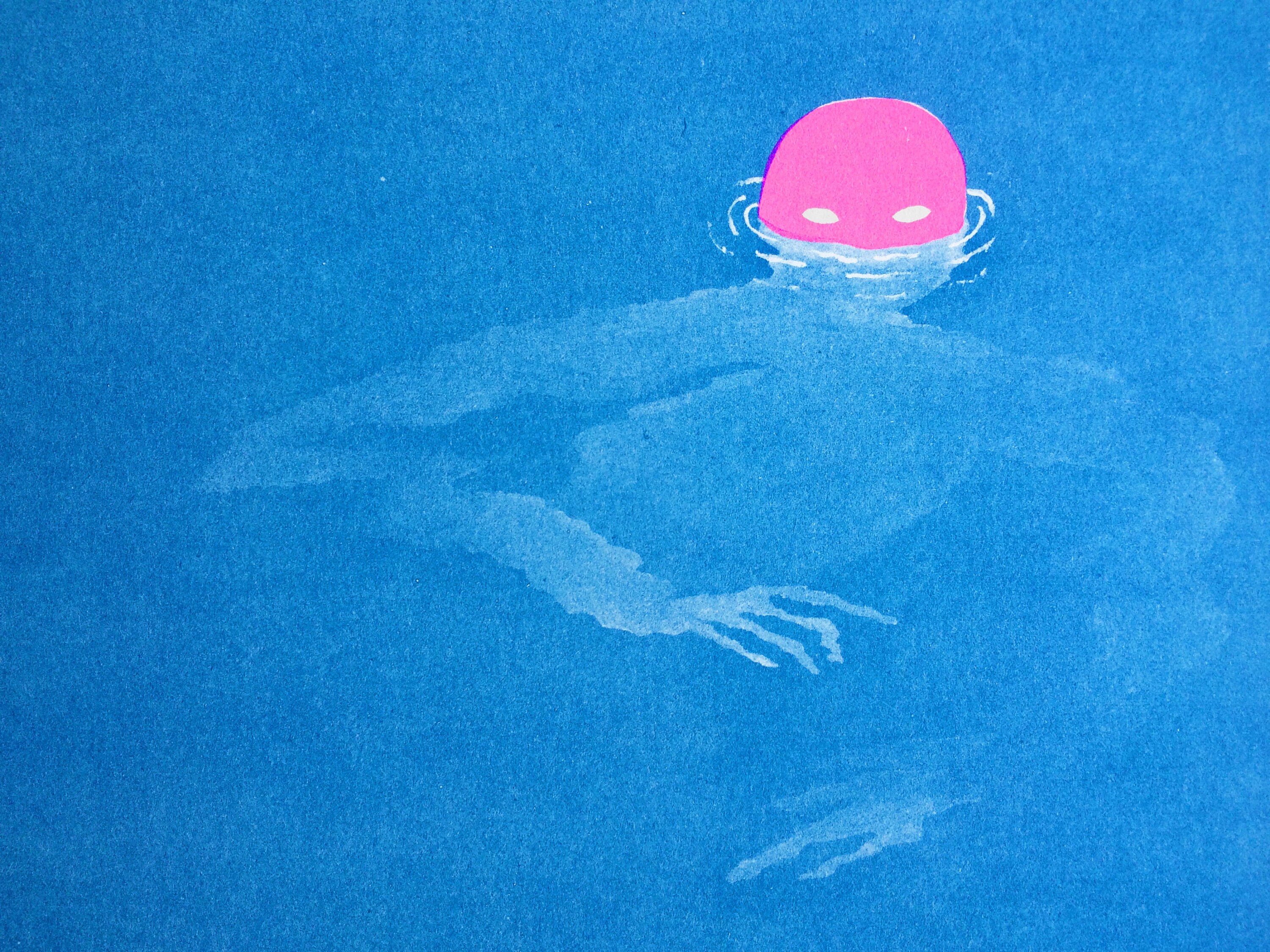 Swimmer A3 Riso Print - Etsy