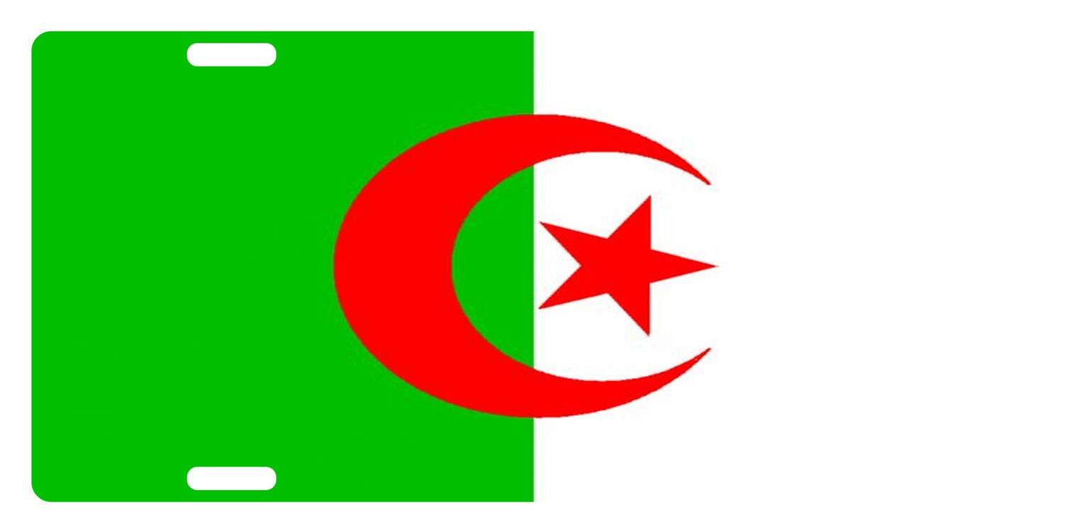 ALGERIA Flag Custom License Plate Algerian Emblem Version 2 | Etsy