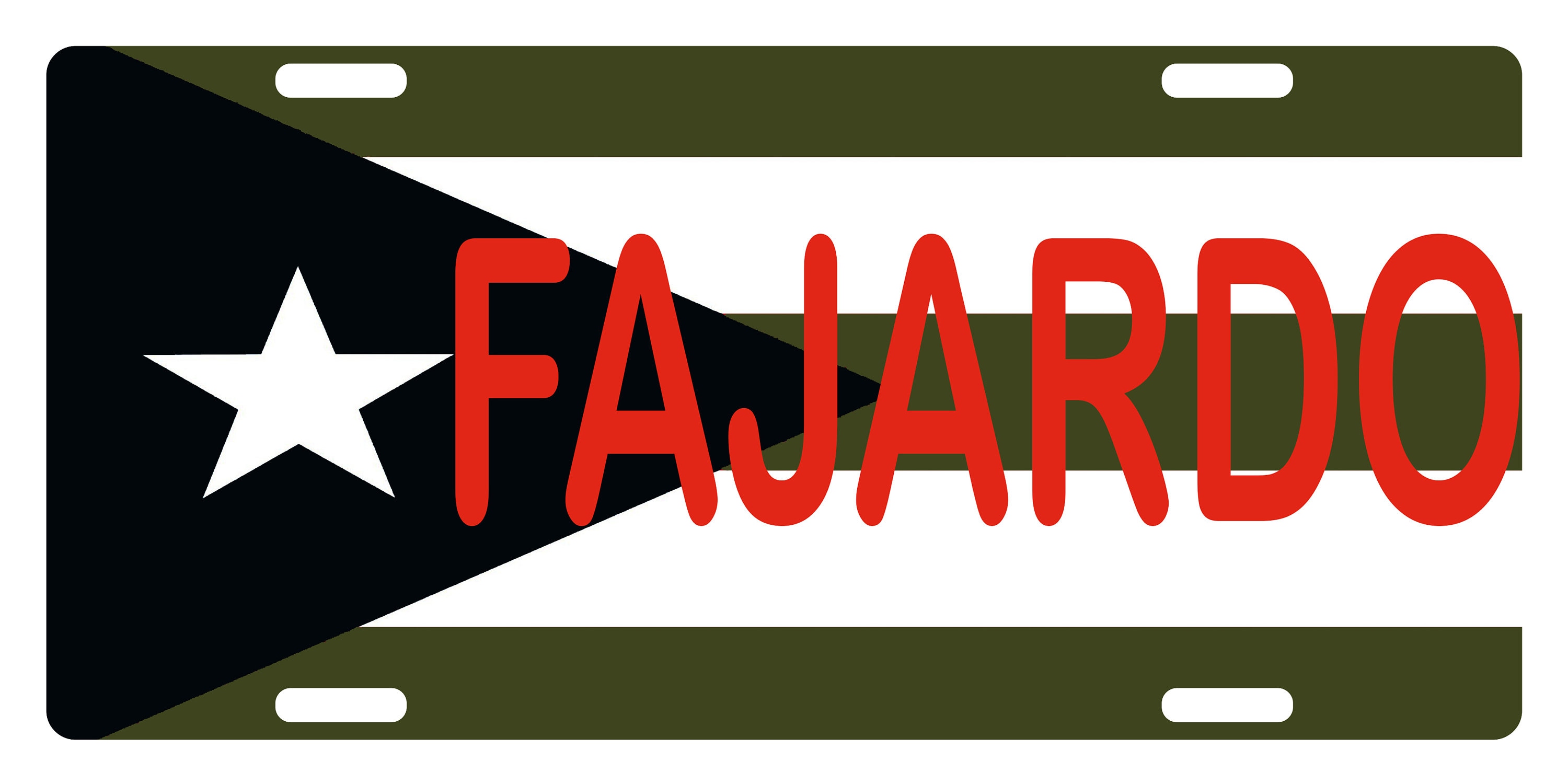 Puerto Rico Flag Municipio FAJARDO License Plate Car Boricua | Etsy