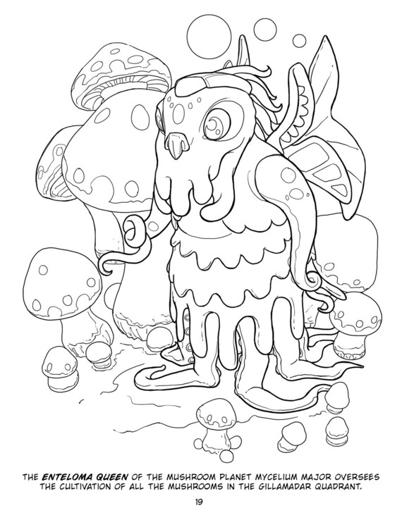 Adorable Aliens Enteloma Queen Coloring Image 8.5 Inches X 11 - Etsy