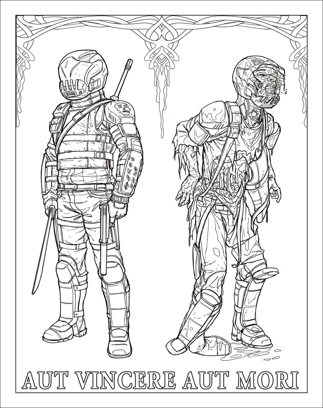 Human to Zombie Coloring Image 8.5 Inches X 11 Inches - Etsy