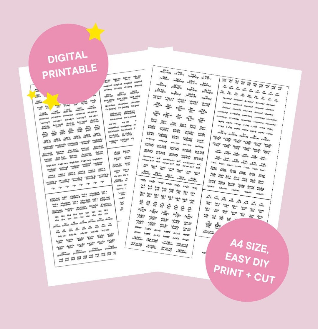 PRINTABLE A4 Annotation Sticker Sheets - A4 Format, 7 Pages, DIY Print ...