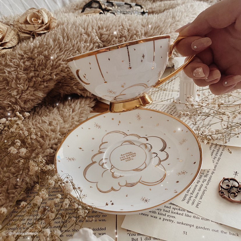 ASTERIA COLLECTION Moon & Stars: Teacup and Saucer Set - Etsy