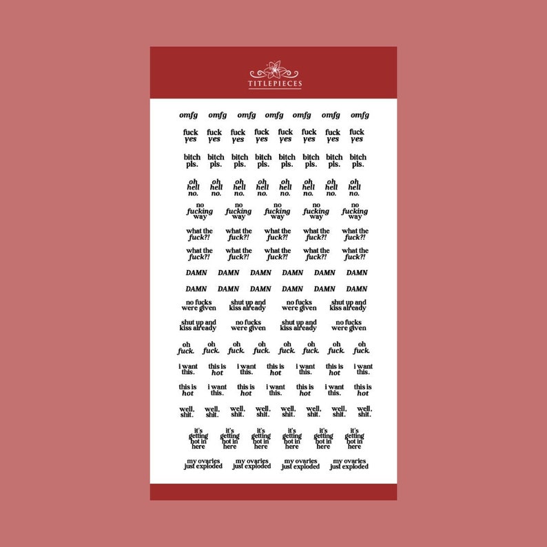 ANNOTATION STICKERS Spicy Text aesthetic Bujo Book - Etsy