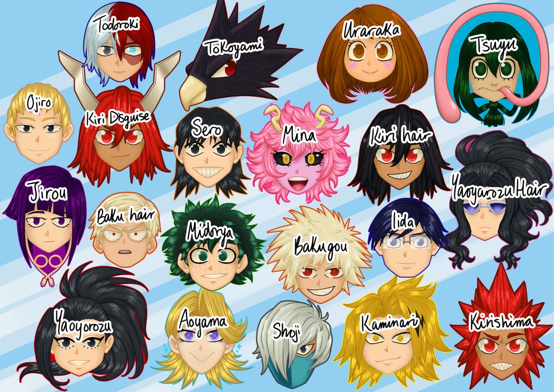 Bnha Class 1A Chibi Vinyl Sticker - Etsy