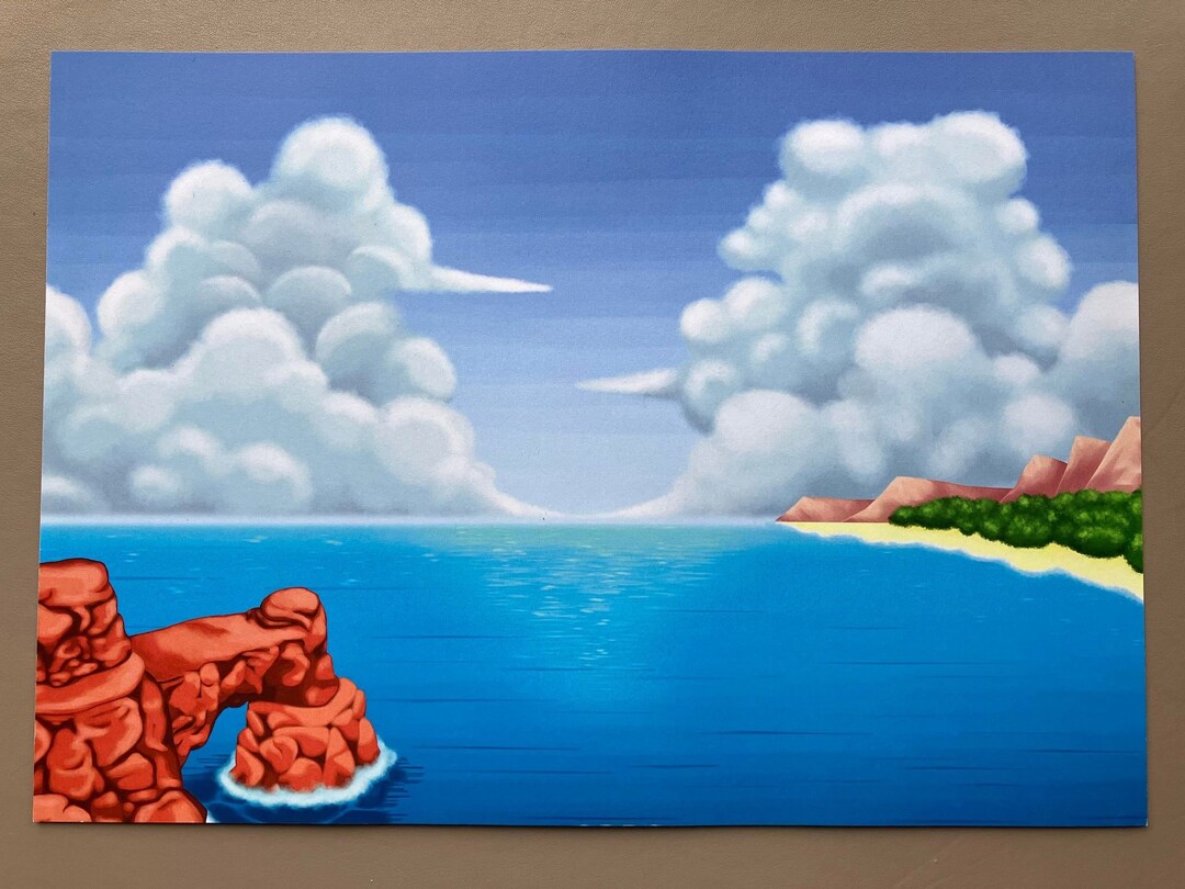 Pokemon Mystery Dungeon Explorers of Sky Beach Scenery A4 Poster Print ...