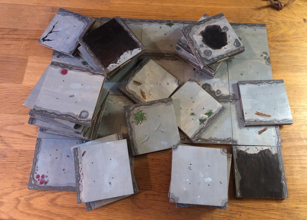 Wooden Realms Modular Cave Tileset - Handcrafted Wooden TTRPG Map With ...