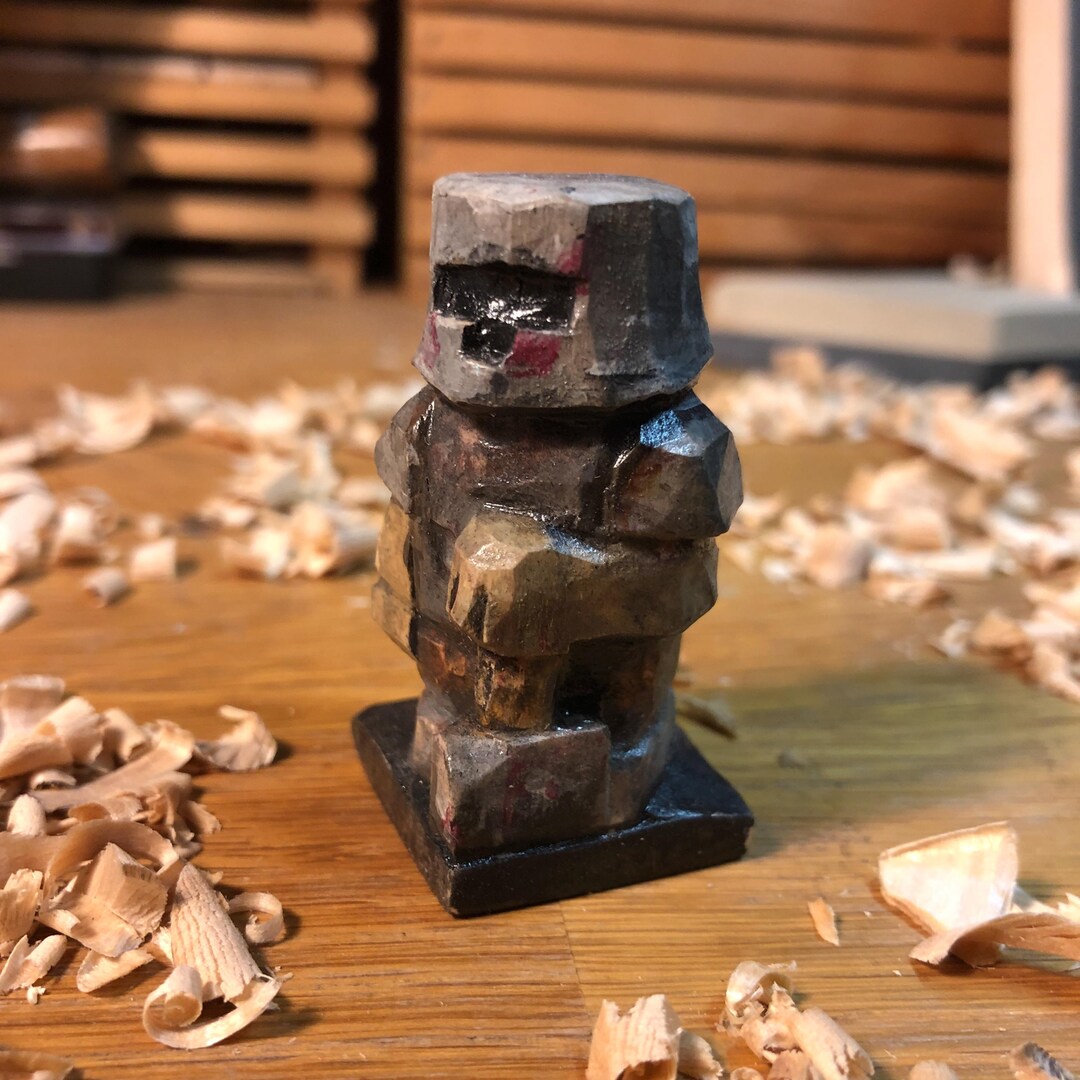 Hand-carved Wooden Dwarf Miniature – Fantasy Figurine for Tabletop ...