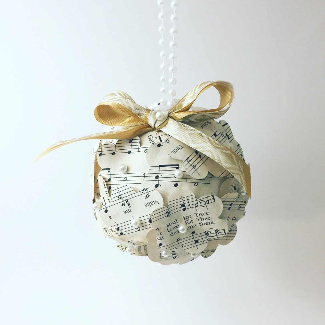 Sheet Music Ornament - Music Theme Decoration - Gift for Music Teacher ...
