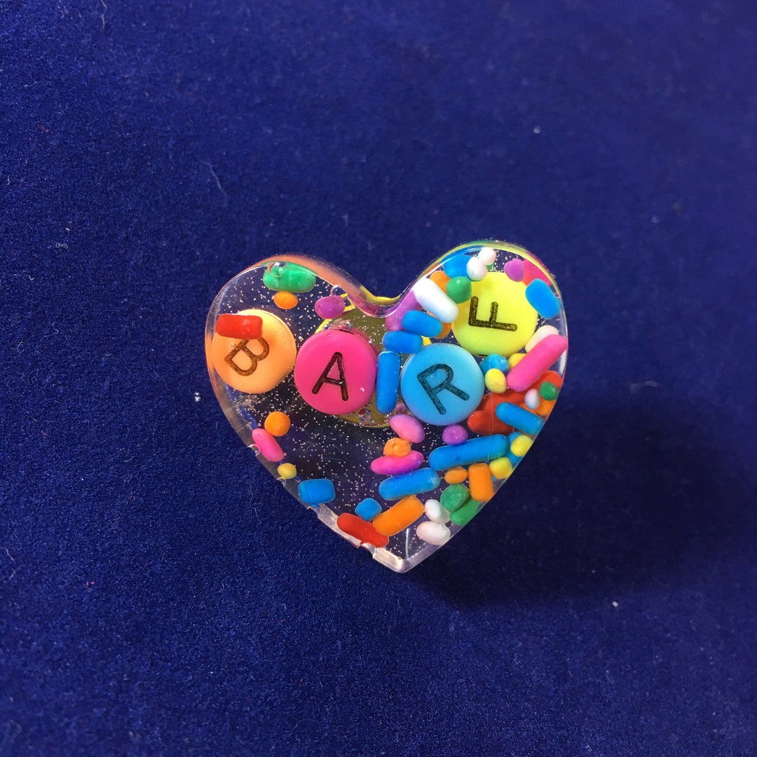 BARF Heart Pin Handmade With Sprinkles - Etsy