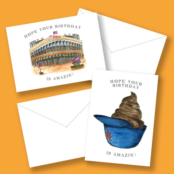 New York Mets Birthday Cards - Etsy