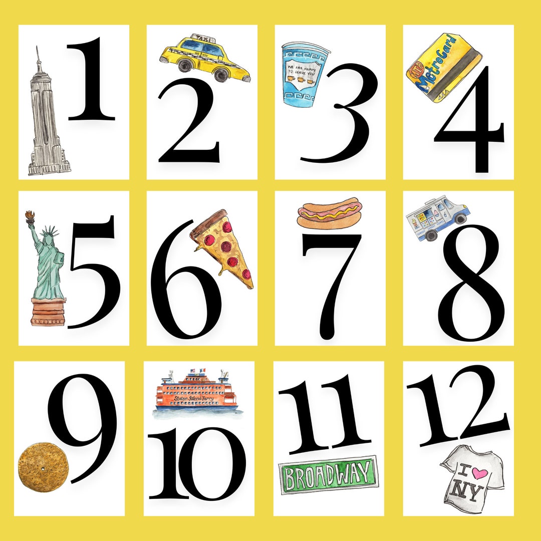 Digital Printable File: NYC Themed Table Numbers - Etsy