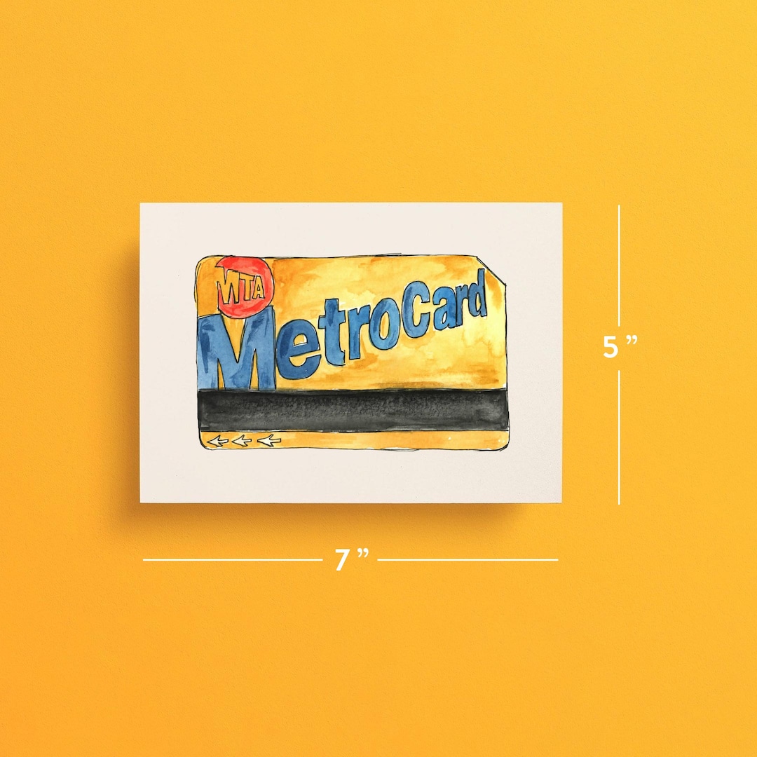 NYC MTA Metro Card Watercolor Illustration Print - Etsy