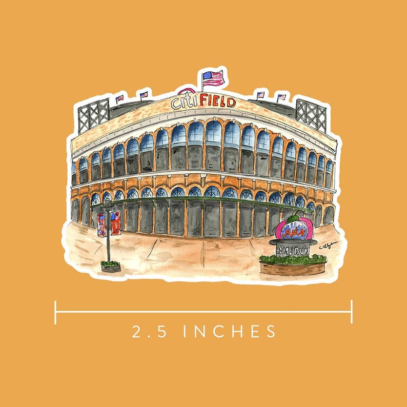 Sticker: New York Mets Home Run Apple, Citi Field, Mr. Met - Etsy