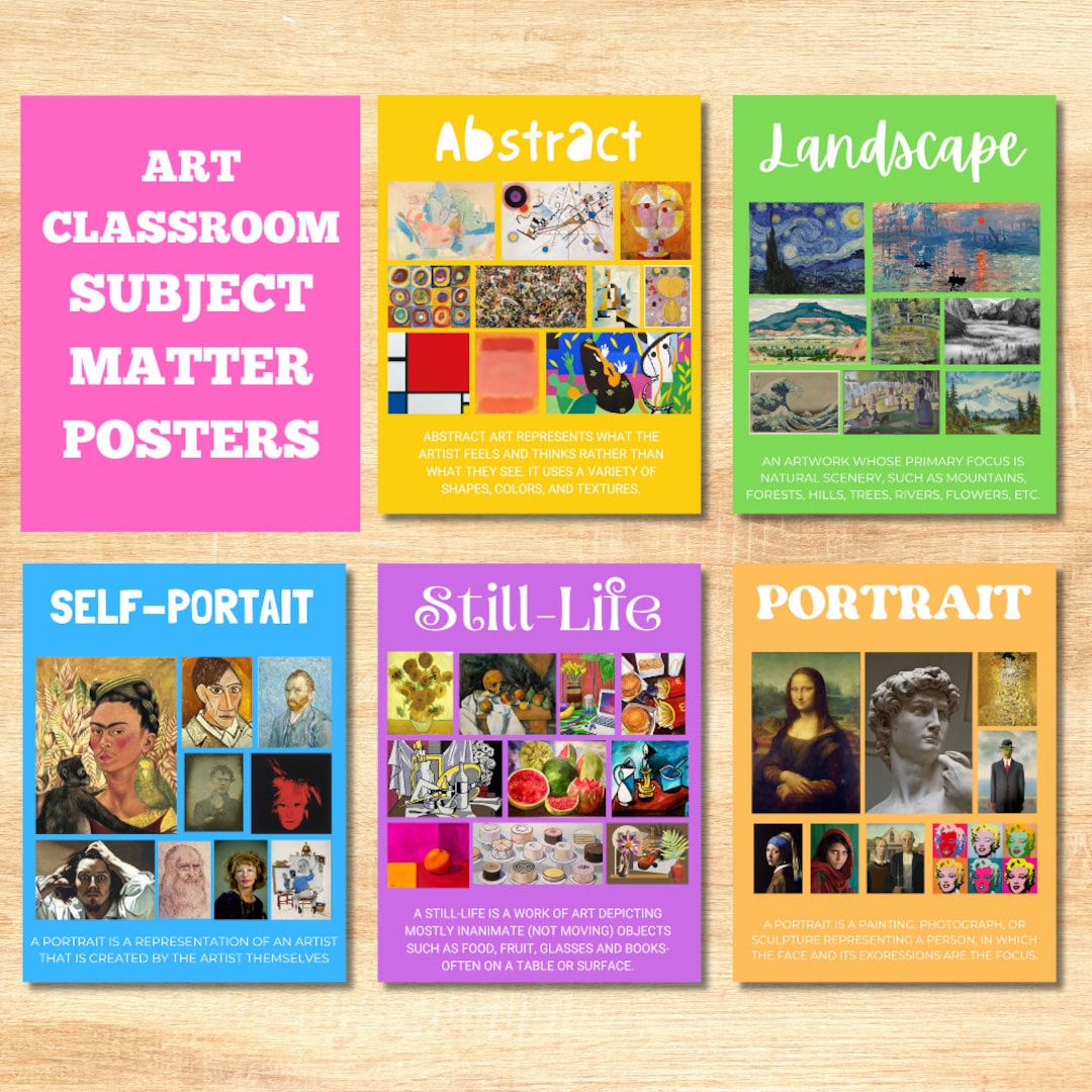Digital Printable Download: Art Subject Matter Posters for Art ...