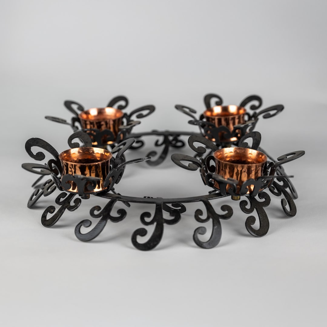 Advent Wreath, Metal Advent Wreath, Candle Holder, Candelabra, Advent ...