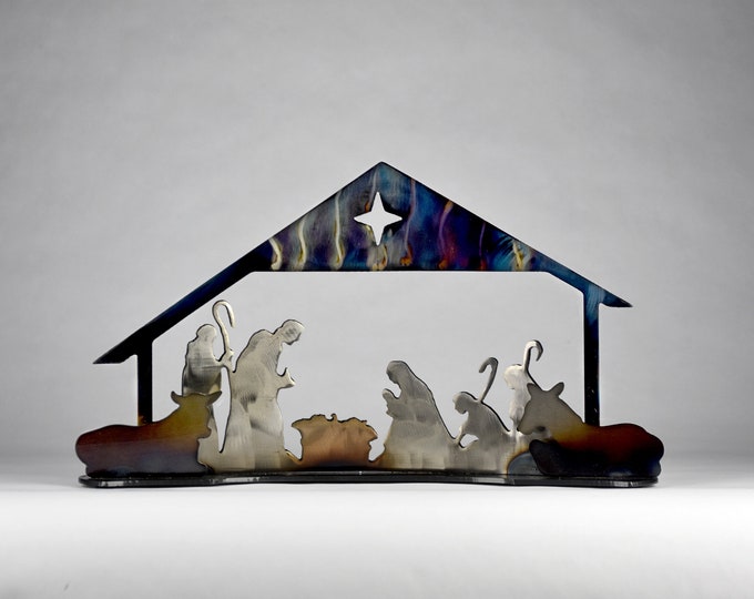 Metal Nativity, Modern Nativity, Minimalist Christmas Centerpiece ...