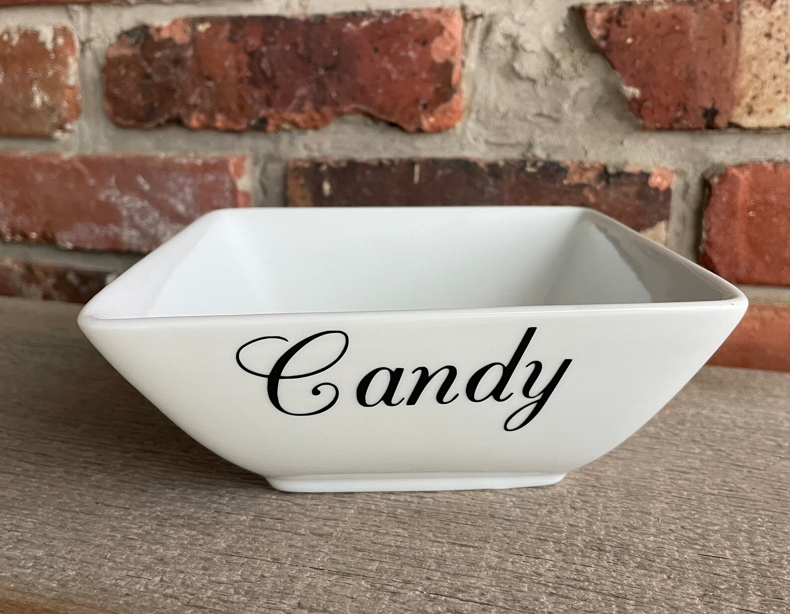 Candy Dish Candy Bowl White Porcelain Candy Bowl Square - Etsy