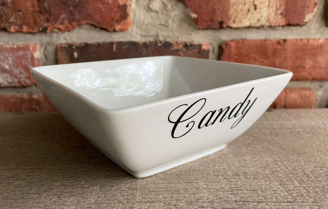 Candy Dish Candy Bowl White Porcelain Candy Bowl Square - Etsy