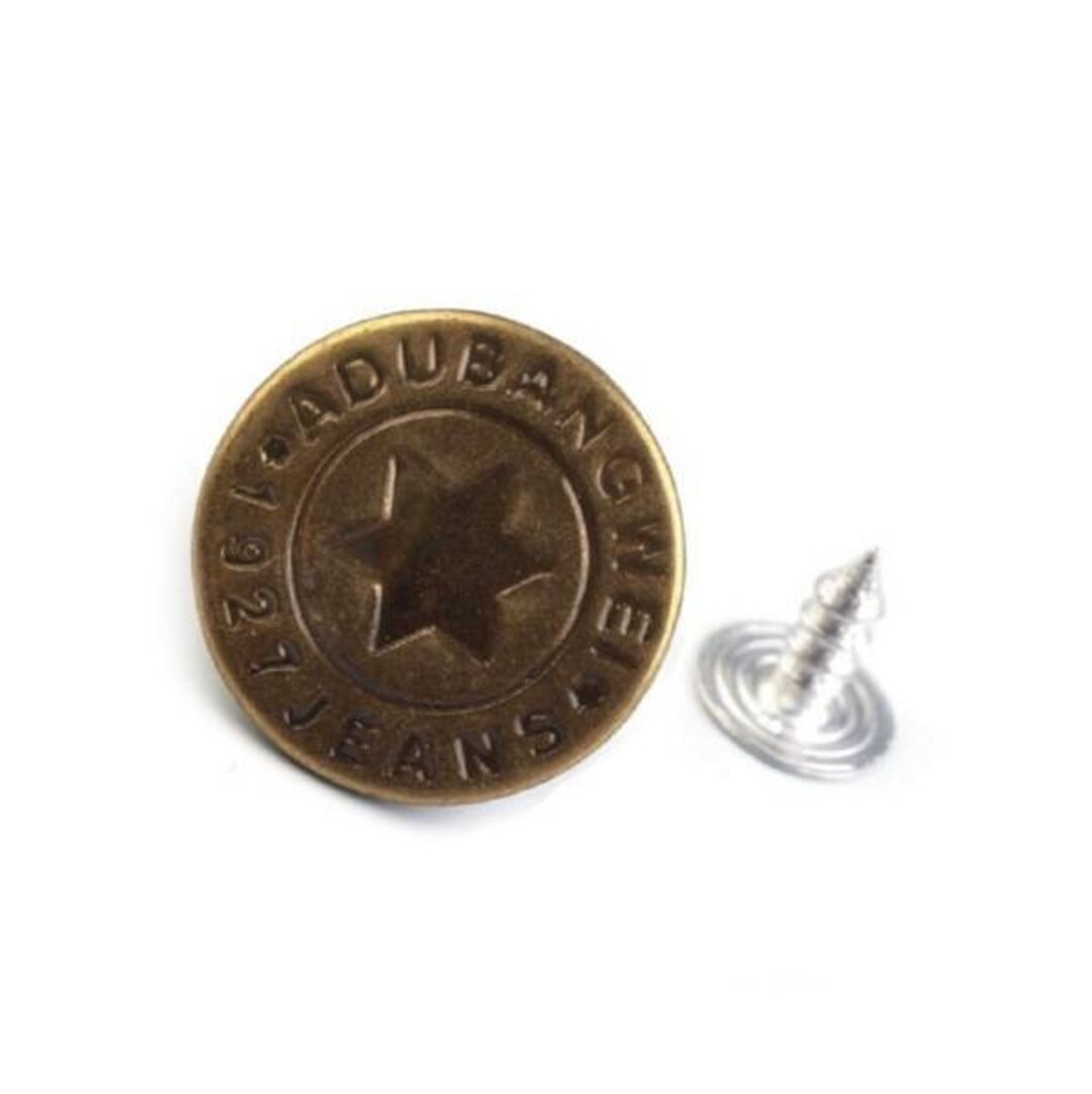 Copper Jeans Button, Buttons Sold in Packs of 5, Jeans Tack Buttons 17 ...