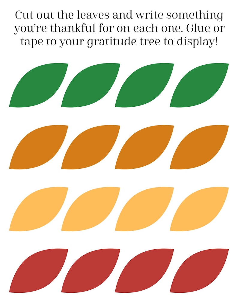 Printable Thanksgiving Gratitude Tree, Thankful Tree Craft, Classroom ...