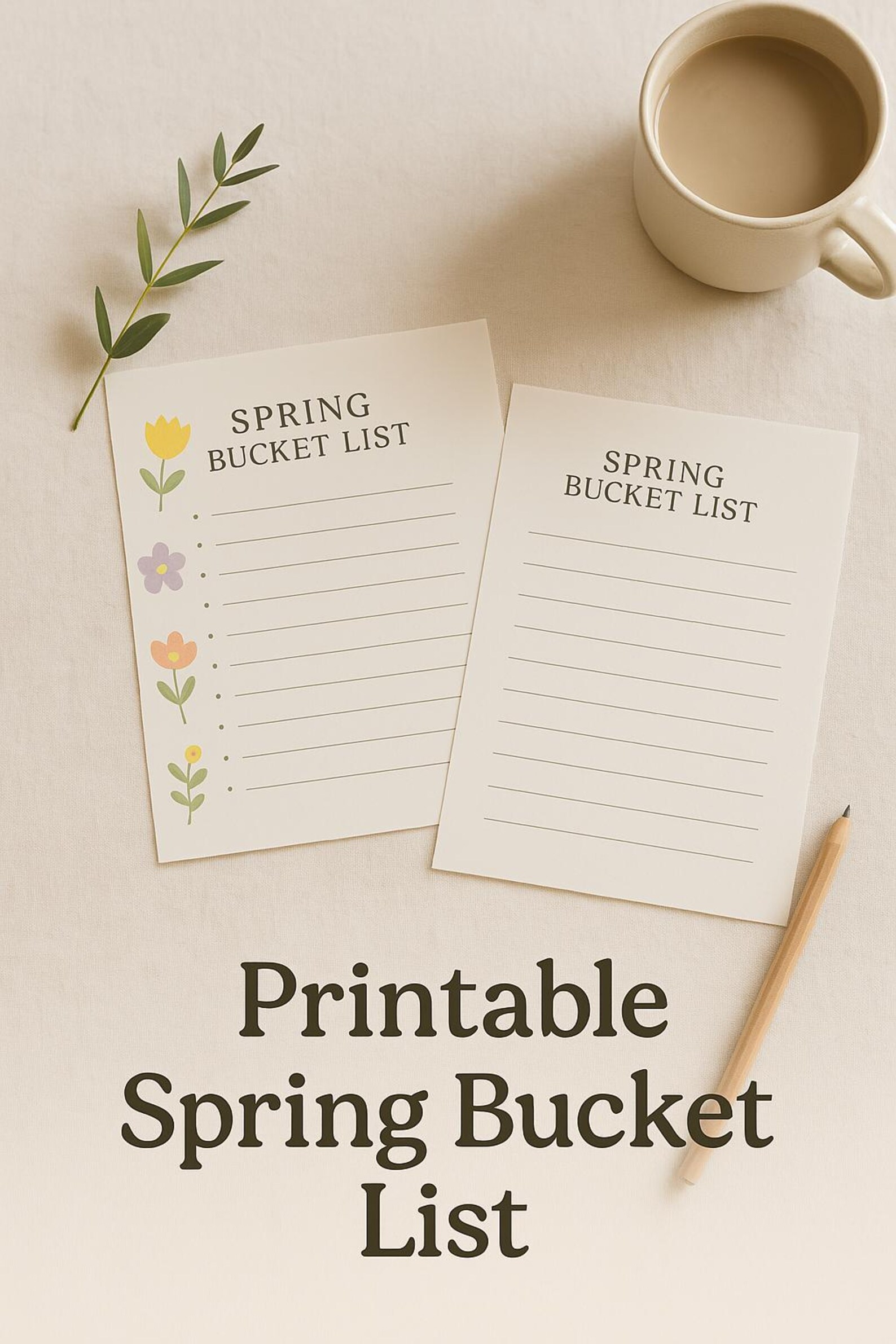Printable Spring Bucket List - Etsy