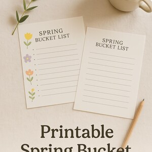 Printable Spring Bucket List - Etsy