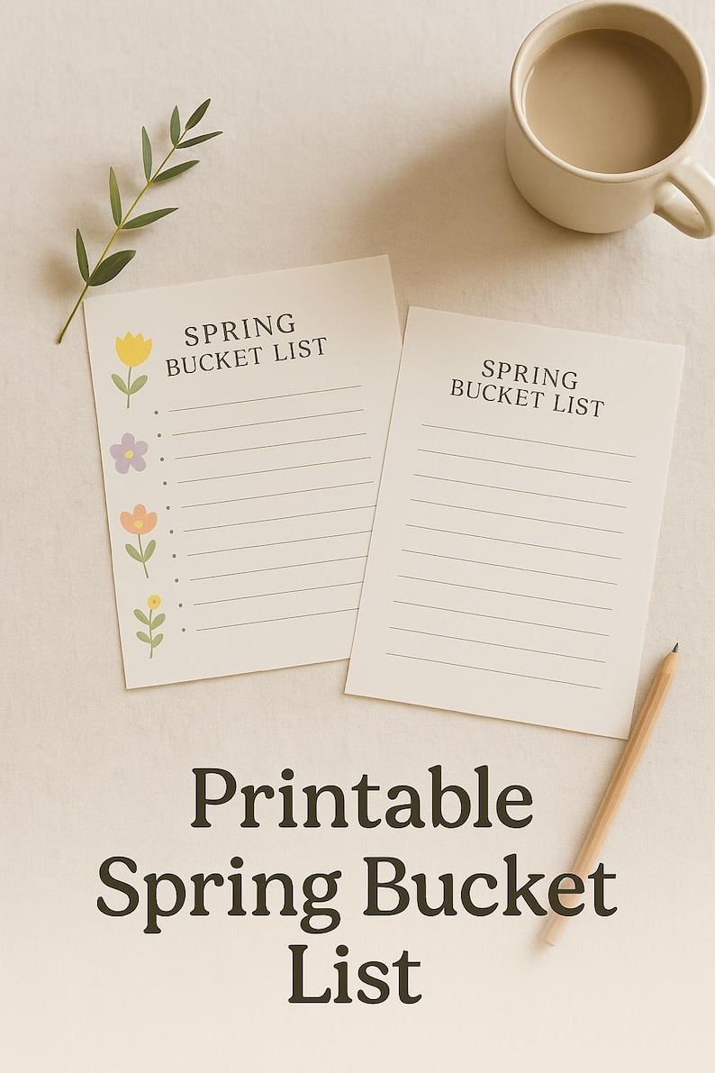 Printable Spring Bucket List - Etsy