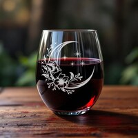 Sun and Moon Crystal Wine Glasses Set | Celestial Wedding Gift for ...