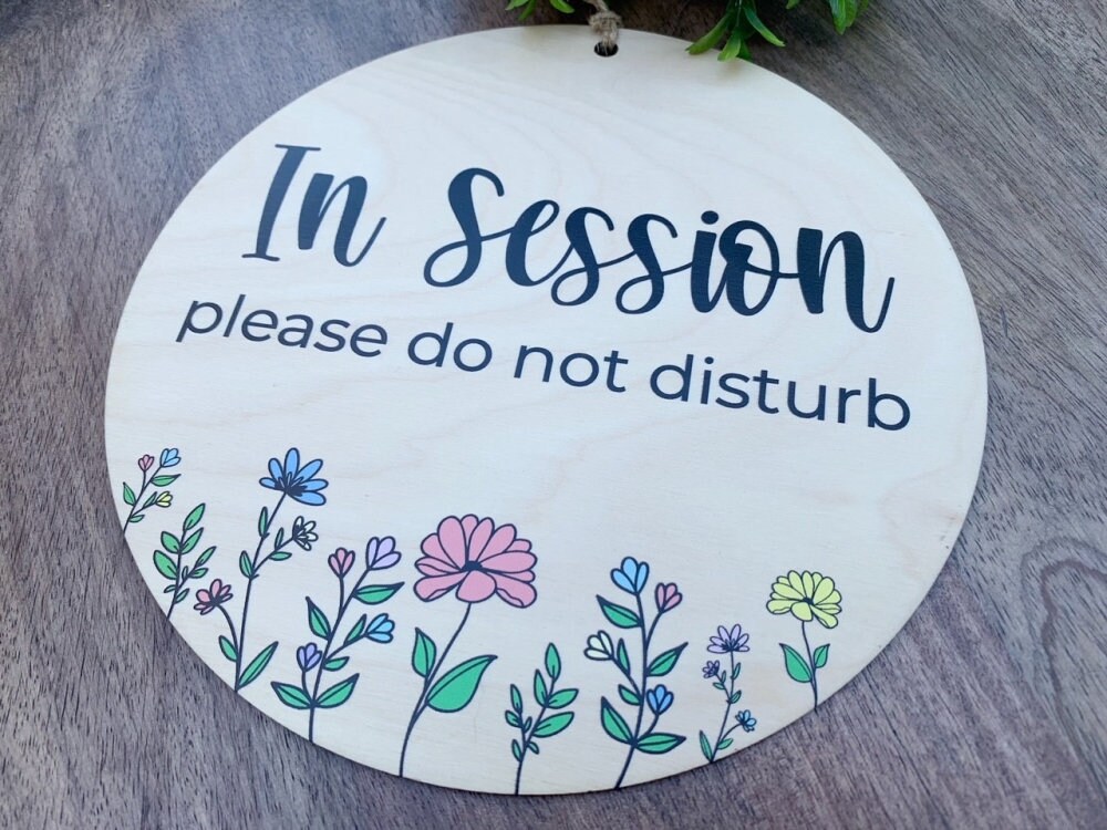 In Session Sign Wood Round Door Sign Session in Progress Do - Etsy