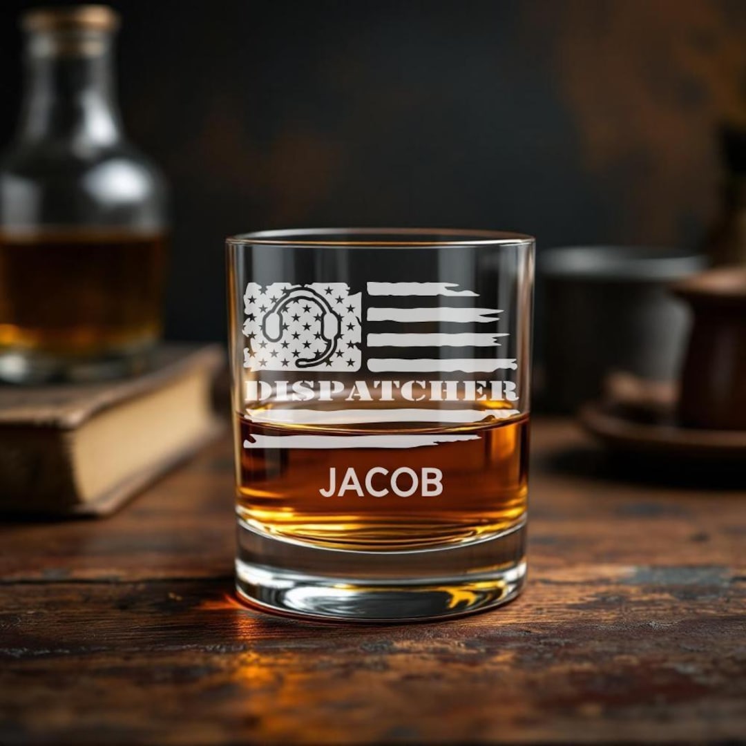 911 Operator Dispatcher Whiskey Glass, First Response Rocks Glass ...