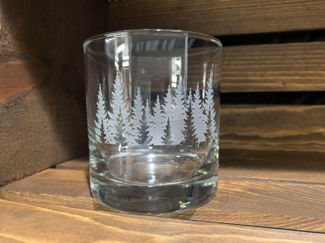 Sandblasted Glass With Trees, Father's Day Whiskey Rocks Glass ...